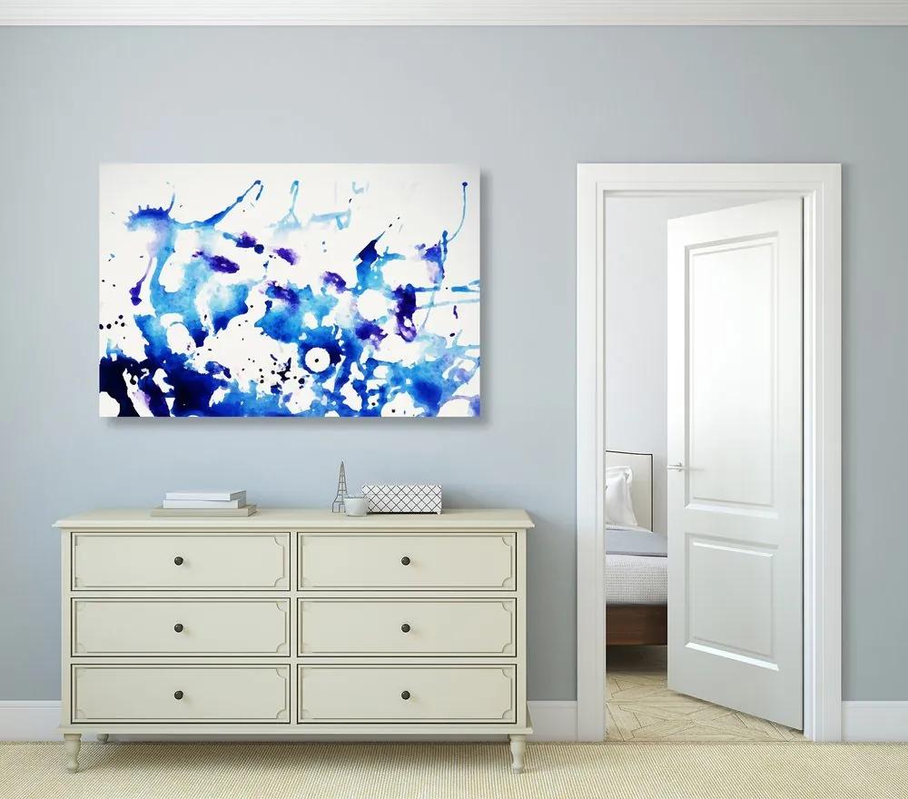 Obraz modrý akvarel v abstraktním provedení Varianta: 60x40
