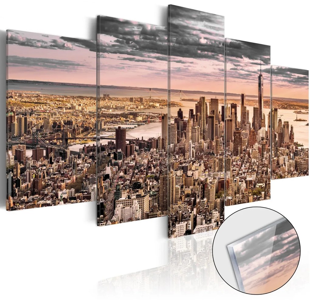 Obraz na akrylátovém skle - New York City: Morning Sky [Glass] - 100x50