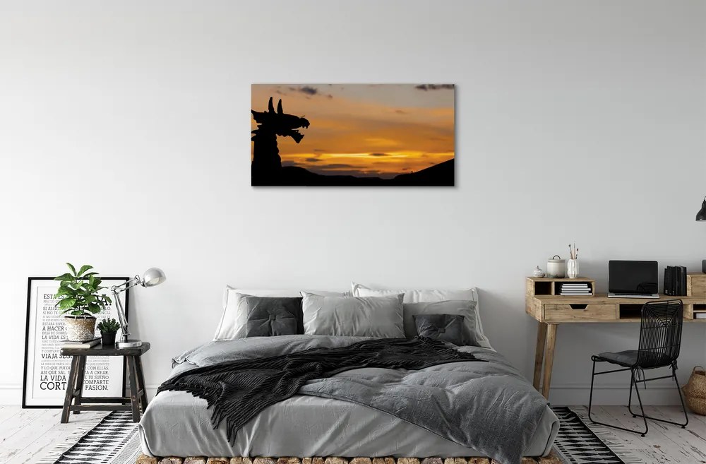 Obrazy na plátně Slunce oblohu drak 100x50 cm