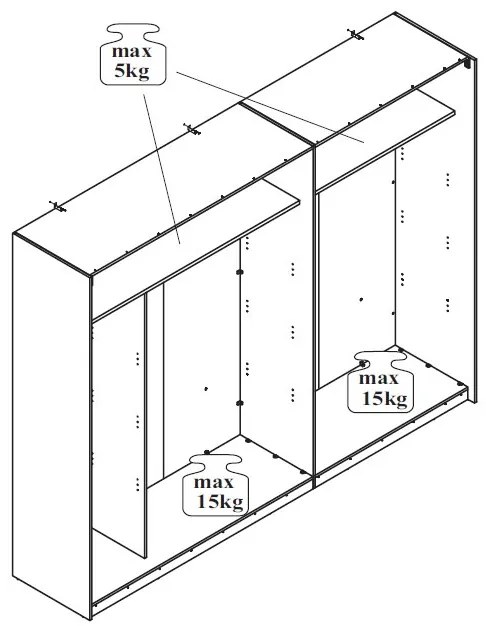 Šatní skříň Cordoba 270 cm, dub artisan/grafit