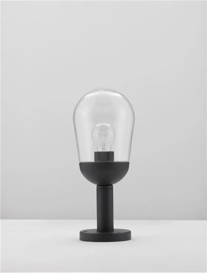 NV 9060195 Venkovní sloupkové svítidlo OMIKA tmavě šedý hliník a čiré sklo E27 1x12W 220-240V bez žárovky IP54 - NOVA LUCE