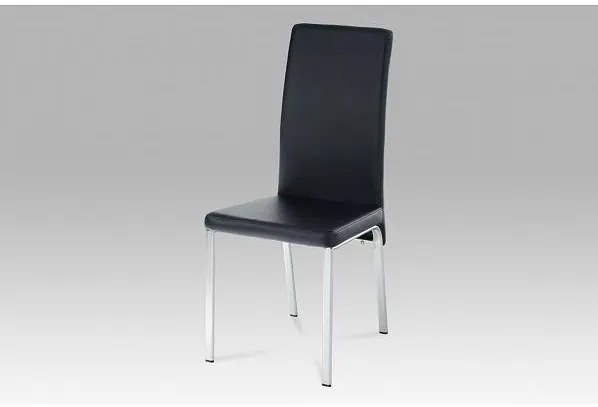 Artium  Jídelní židle chrom / koženka černá