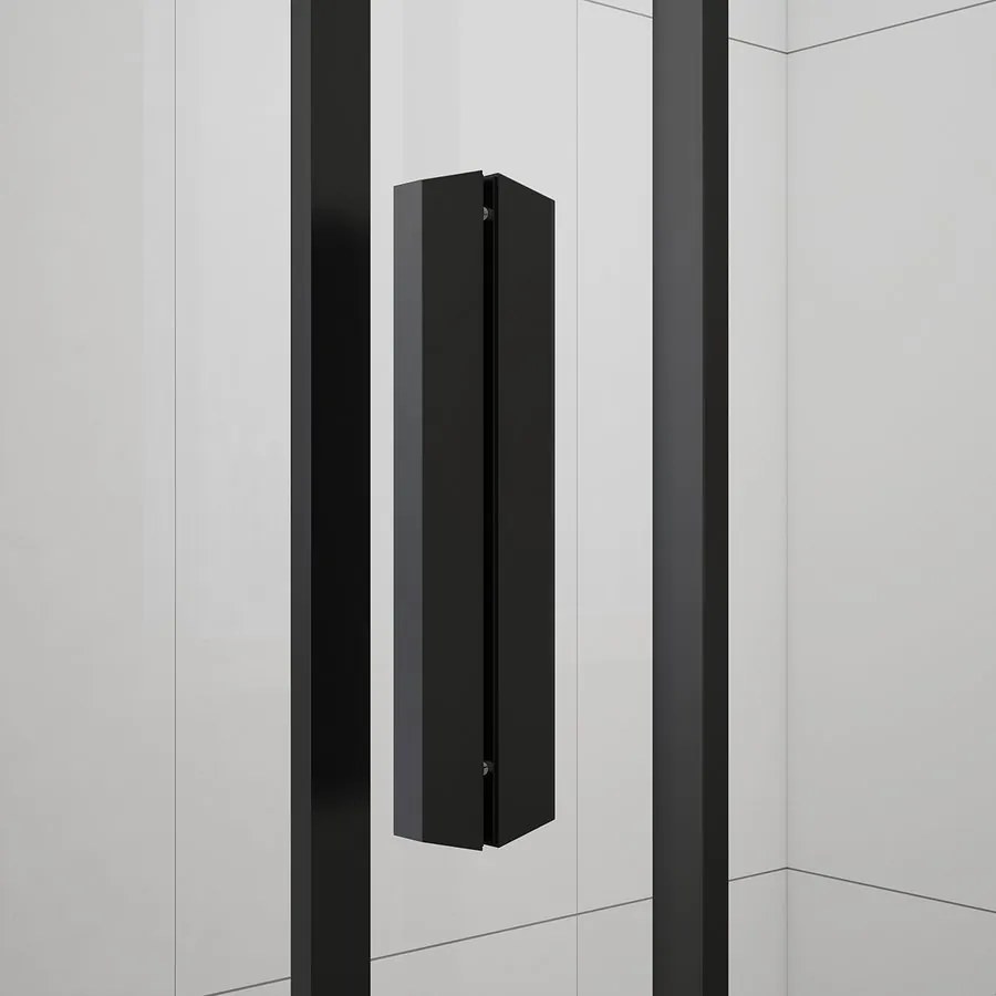 Polysan Polysan, EASY BLACK otočné sprchové dveře 760-900mm, sklo Brick, EL1638B