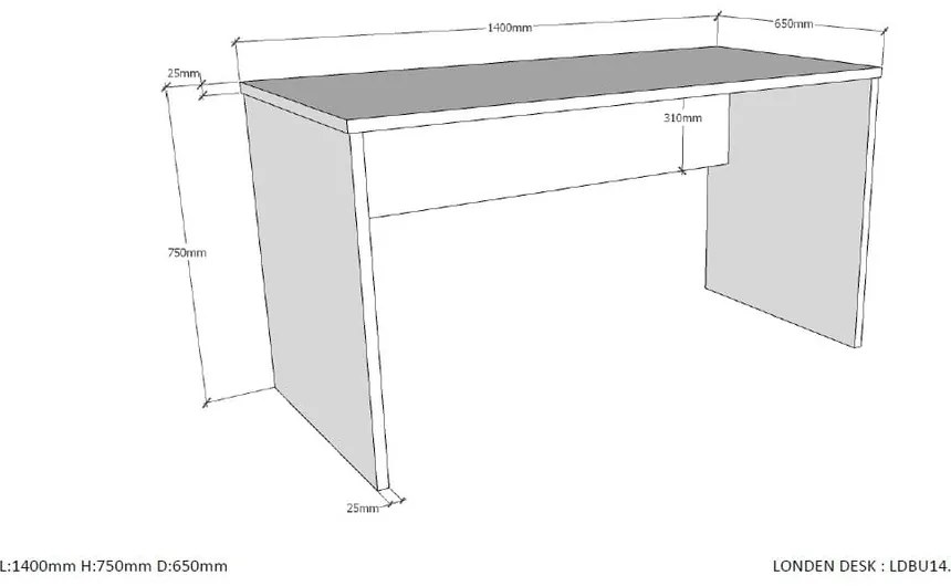 Dětský psací stůl 140x65 cm London - Vipack