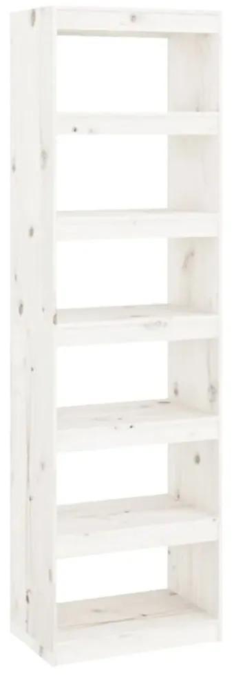 Petromila Knihovna / dělicí stěna bílá 60x30x199,5 cm masivní borovice