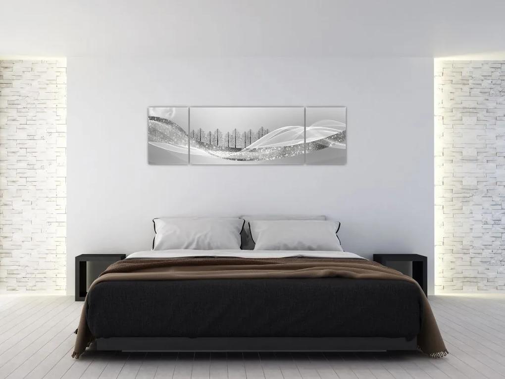 Obraz - Stříbrná krajina (170x50 cm)