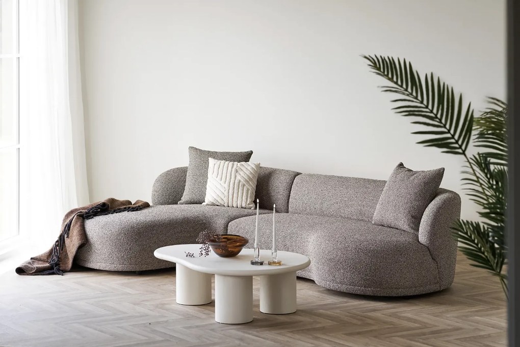 House Nordic Rohová pohovka KINGSTON šedá s lenoškou vlevo 256 cm