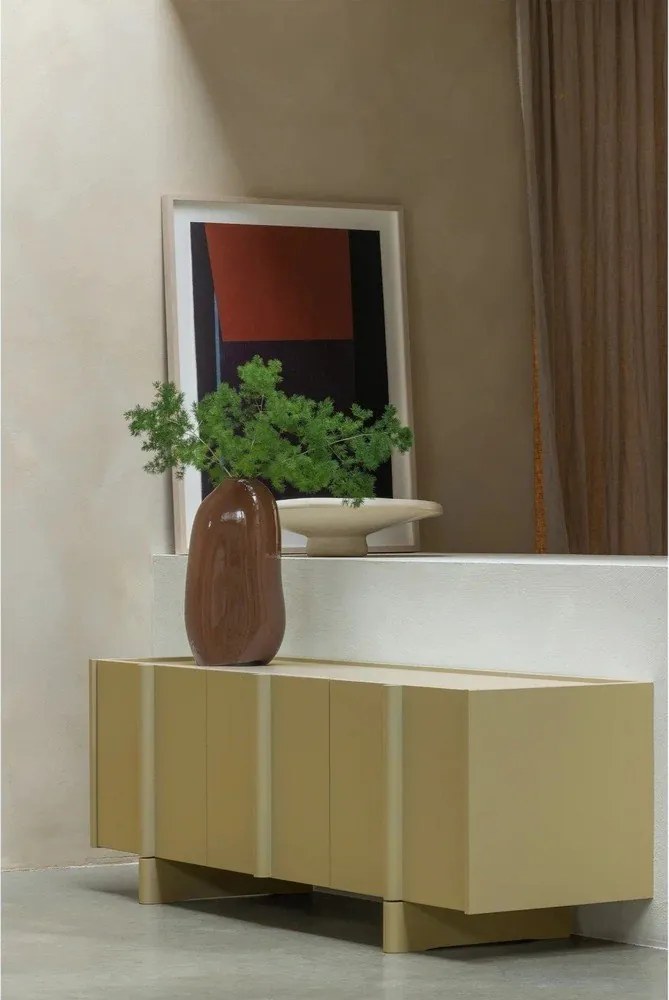 Zelený TV stolek z borovicového dřeva 152x53x46 cm Basu – WOOOD