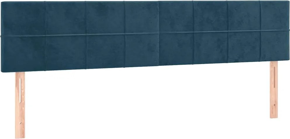 Box spring postel s matrací a LED tmavě modrá 200x200 cm samet 3134427