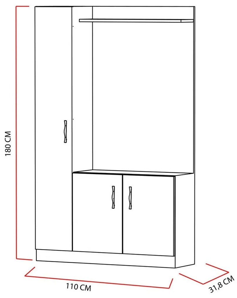 Předsíňová sestava Naturel White and Teak