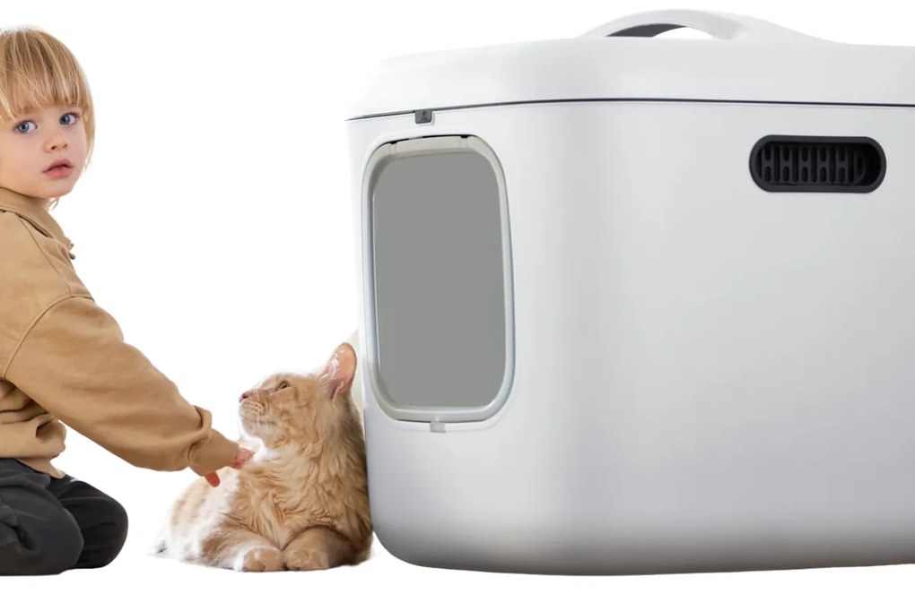 Rotho Kočičí toaleta, krytý záchod pro kočky CAT XXL - bílá