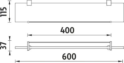 Nimco Police s ohrádkou, 60 cm BORMO černá - BRC 11091BX-60-90