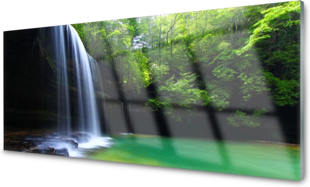 Plexisklo obraz Vodopád Příroda Les Jezero