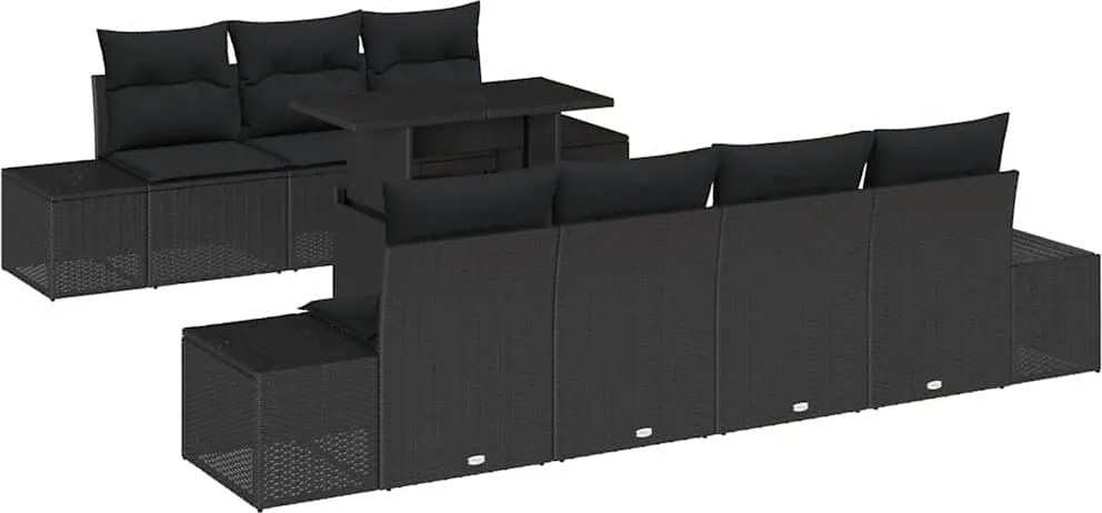 Set pohovek 8 ks Černá polyratan 3349129