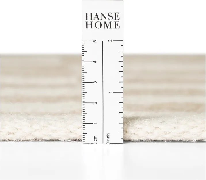 Bílý/světle hnědý oboustranný/ručně tkaný vlněný koberec 120x180 cm Vika – Hanse Home
