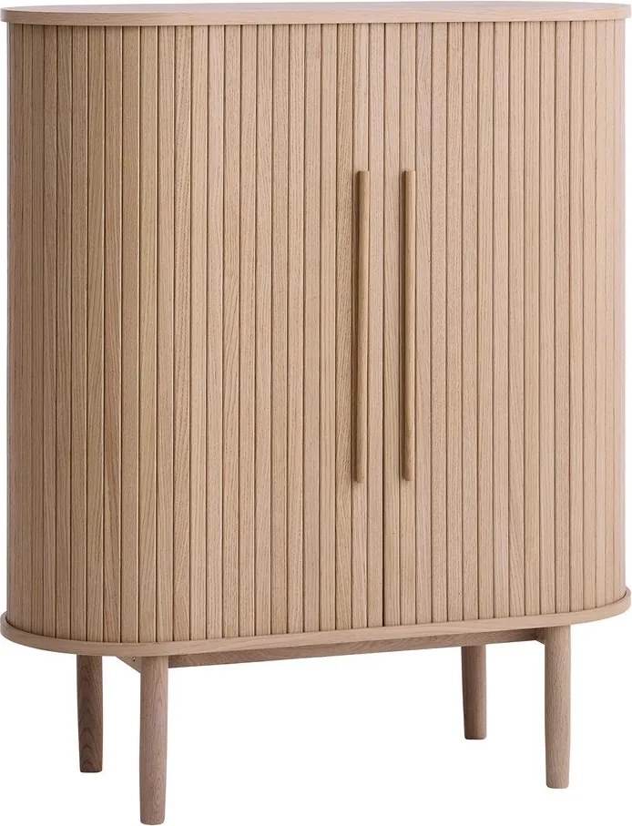 Skříňka v dekoru dubu s posuvnými dveřmi ve světle přírodní barvě 100x118x40 cm Meta – Unique Furniture