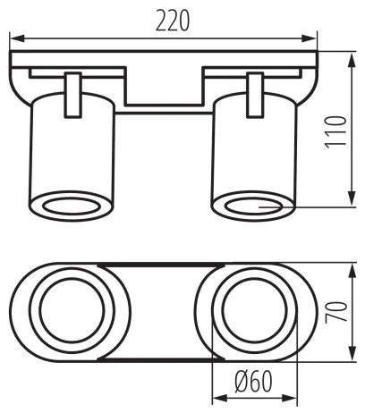 Kanlux 38965 - Bodové svítidlo LAURIN 2xGU10/10W/230V mosaz/bílá