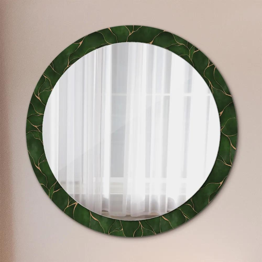 Kulaté dekorativní zrcadlo Abstraktní list fi 90 cm