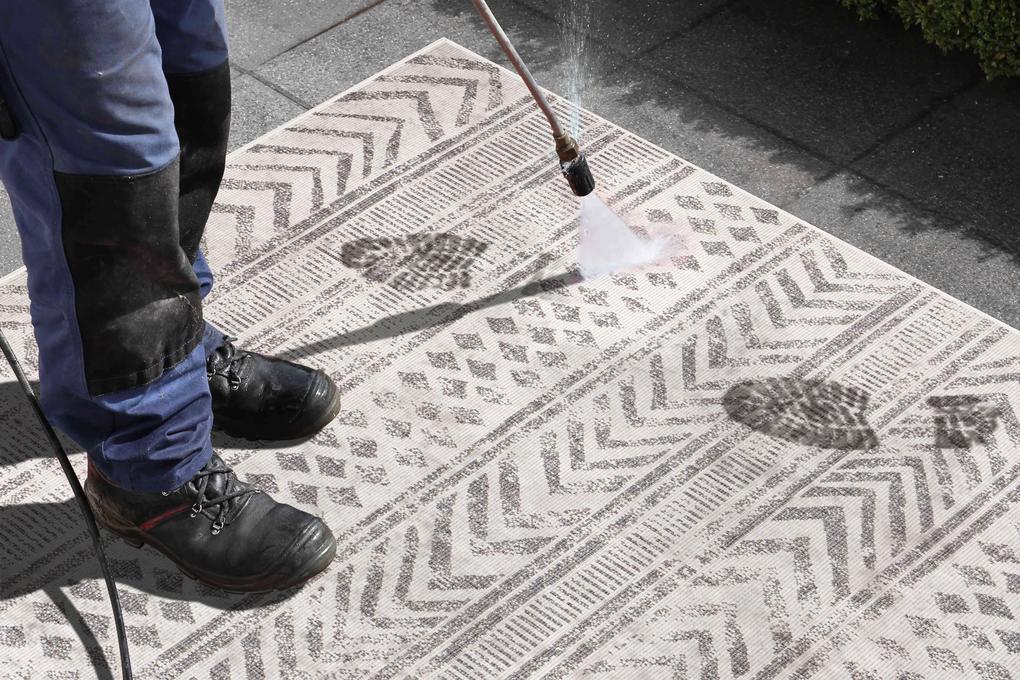 NORTHRUGS - Hanse Home koberce Kusový koberec Twin Supreme 103862 Biri Grey/Cream – na ven i na doma - 80x250 cm