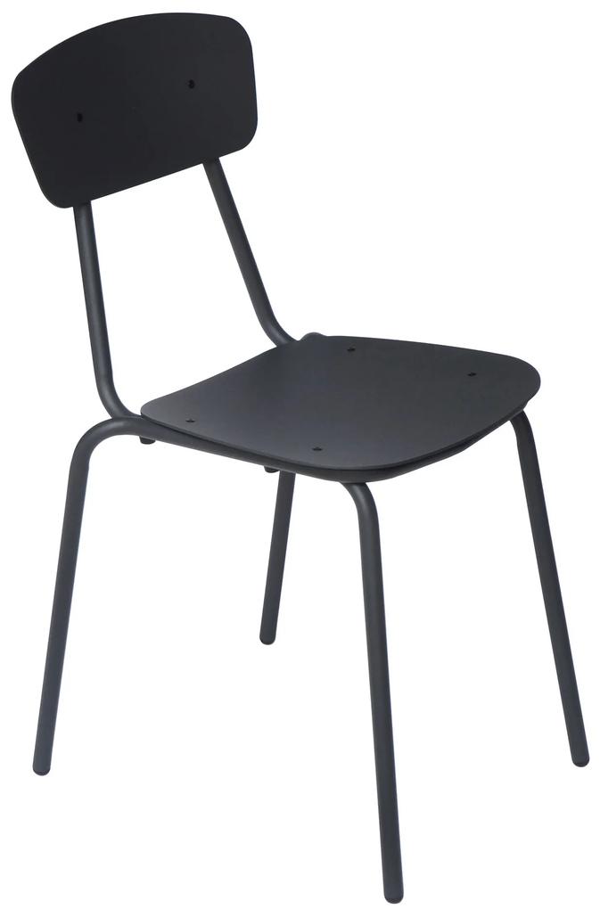 OnaDnes -20% Černá kovová zahradní židle MARA SIMPLE OUTDOOR