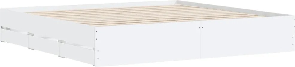 Rám postele se zásuvkami bílý 160 x 200 cm kompozitní dřevo 3207259
