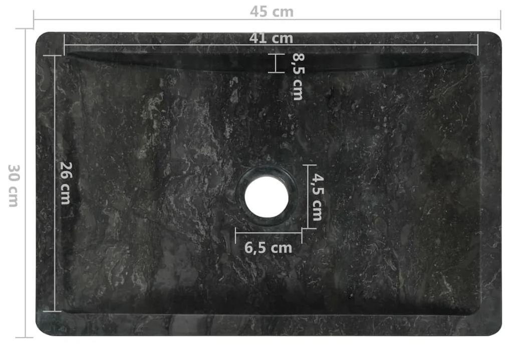 Koupelnová skříňka s umyvadlem - masivní teak - obdélníkové | hlazený černý mramor