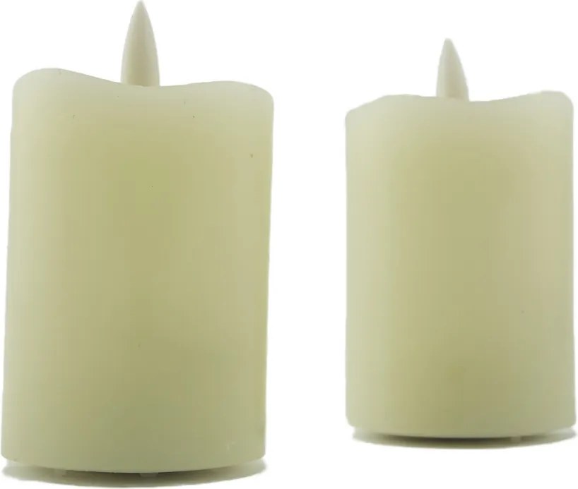 LED svíčky z pravého vosku na baterie, ø 5 × 7 cm, mandlová, sada 2 ks, CR2450