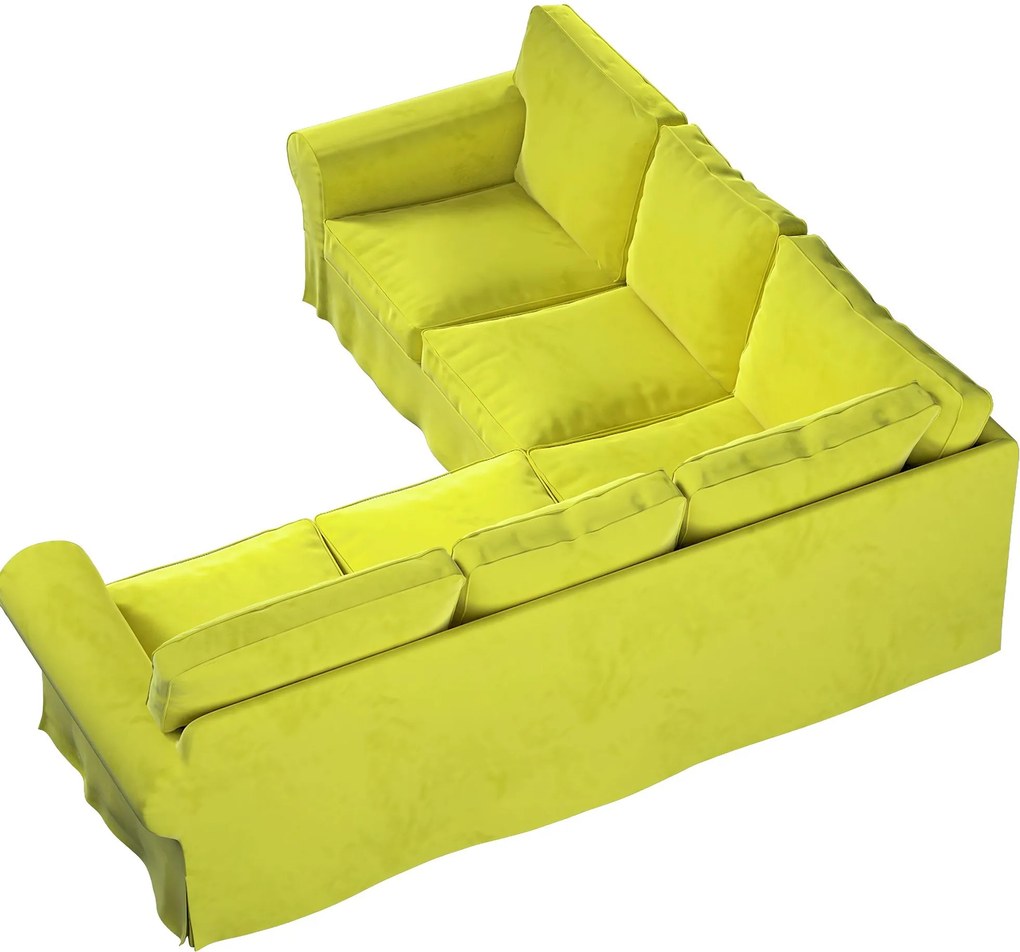 Potah na pohovku IKEA Ektorp rohová barva zelená látka lesklé, sametová
