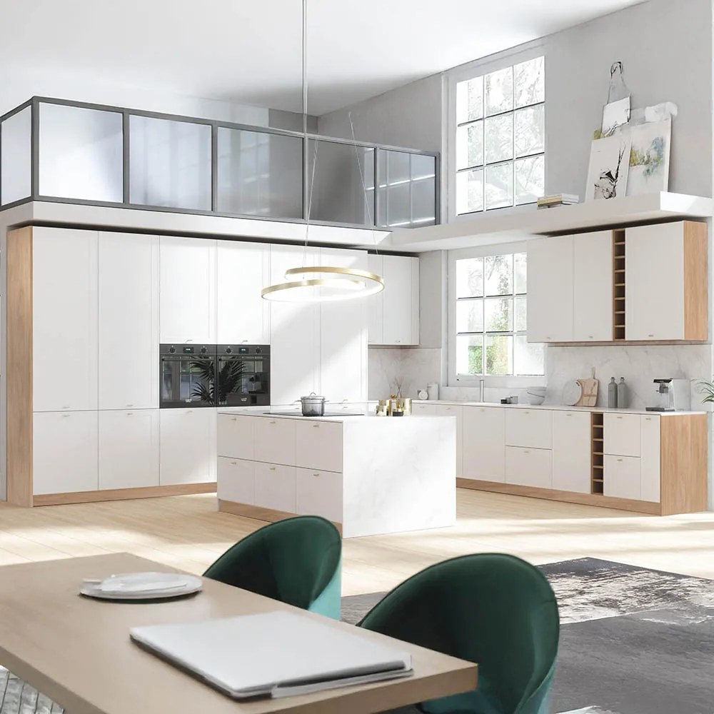 Kuchyňská linka SORENTO pb | 450x390 + 180 cm | i s pracovními deskami | puccini/bílá