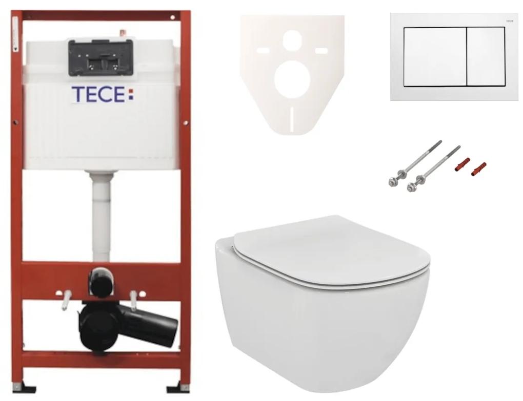 Cenově zvýhodněný závěsný WC set TECE do lehkých stěn / předstěnová montáž+ WC Ideal Standard Tesi SIKOTSE0