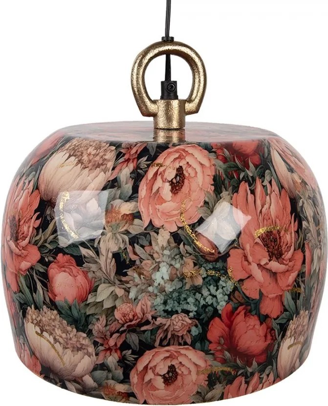 Barevné kovové závěsné světlo s květy Margo - Ø26*25 cm E27/max 1*25W