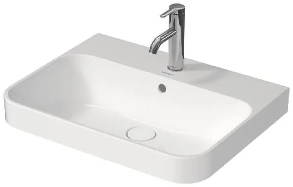 Duravit Happy D.2 Plus - Umyvadlo na desku, 600x460 mm, s přepadem, s otvorem pro baterii, bílá 2360600000