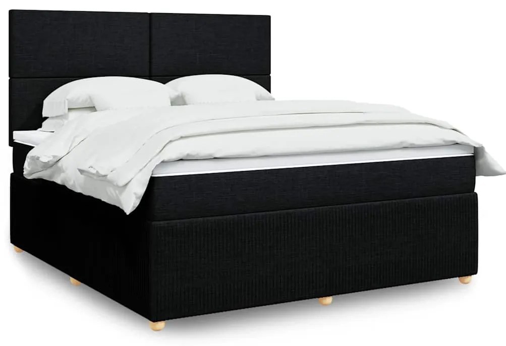 Box spring postel s matrací černá 180x200 cm textil 3292130