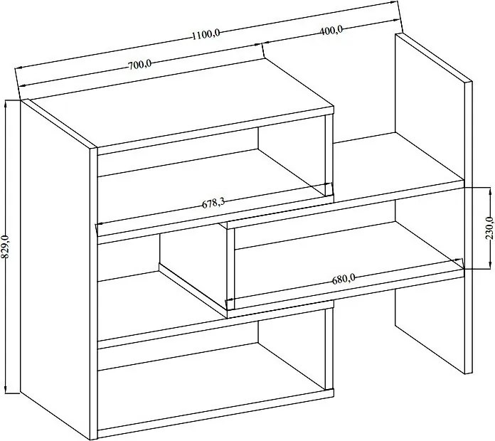 Casarredo - Komfort nábytek Multifunkční rozkládací regál MOVE III sonoma