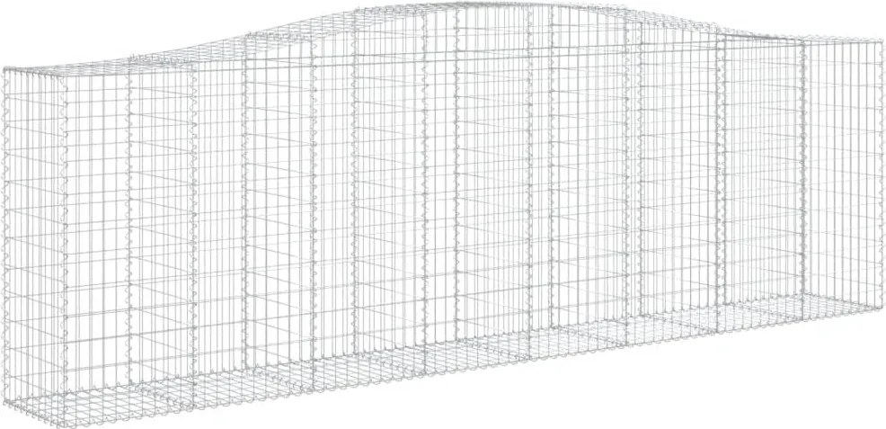 Klenuté gabionové koše 2 ks 400x50x120/140cm pozinkované železo 3145969