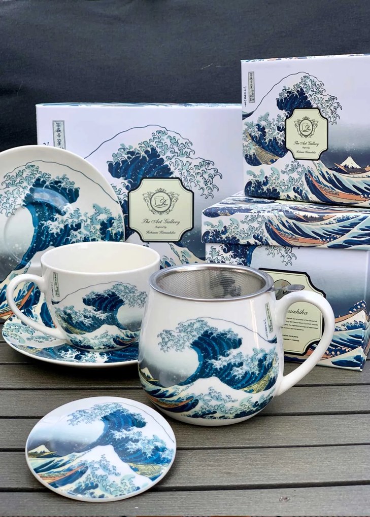 Porcelánový hrnek Hokusai The Great Wave 350 ml sada 2ks