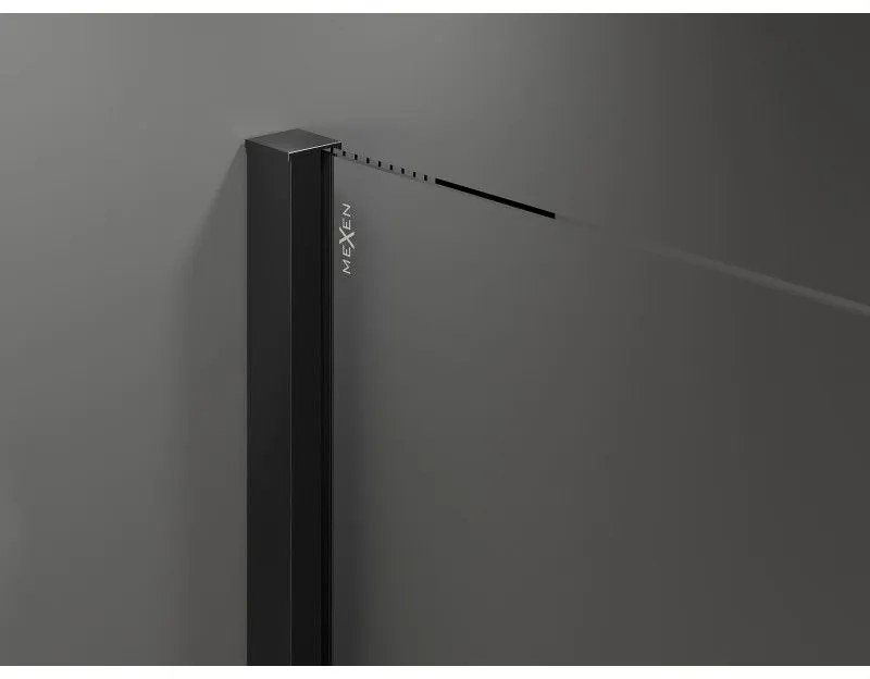 Mexen Velar Duo, sprchový kout s posuvnými dveřmi 90(dveře) x 80(dveře) cm, 8mm čiré sklo, černý matný profil, 871-090-080-02-70