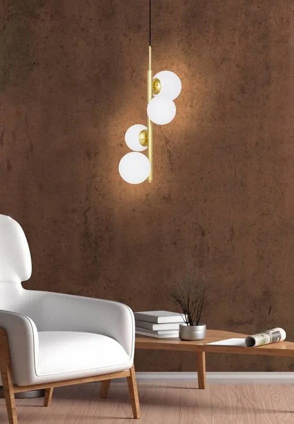 Mosazný závěsný lustr Cordel pro žárovku 4x G9  - Candellux