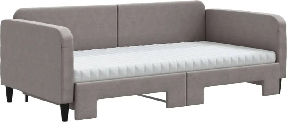 Válenda s přistýlkou a matracemi taupe 100 x 200 cm textil 3196842