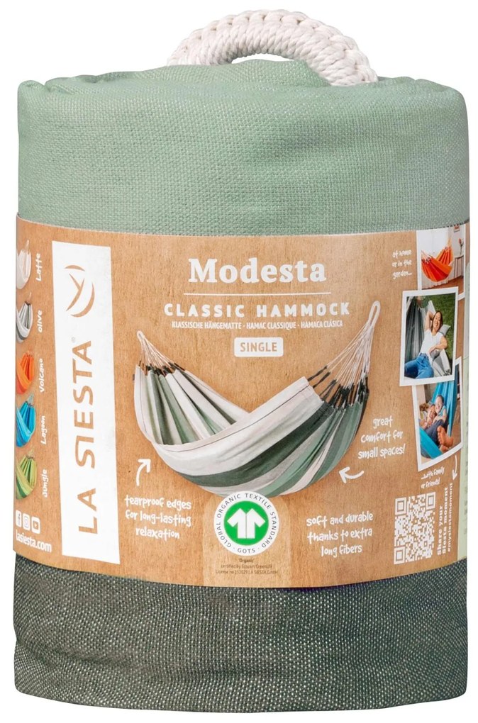 Houpací síť La Siesta Modesta Single Stripes olive