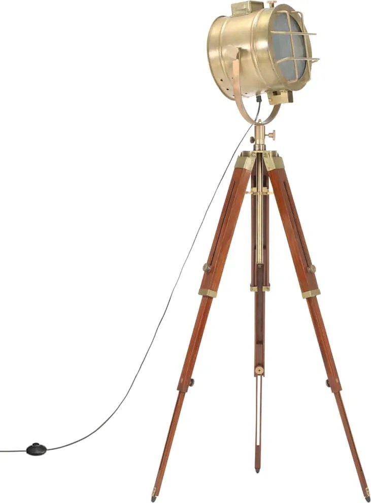 Stojací lampa na stativu masivní mangovníkové dřevo 165 cm 286112