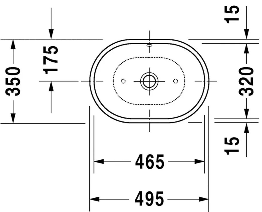 Duravit Foster - Umyvadlová mísa 49,5x35 cm, bílá 0335500000