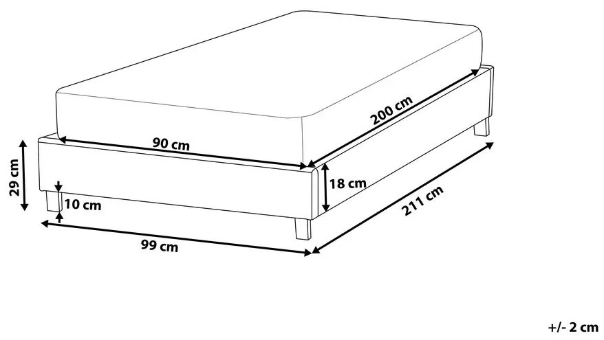 Dětská postel 90 cm ROXENNE (s roštem) (šedá). 1007480