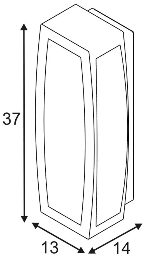 SLV 230045 Meridian box, nástěnné venkovní svítidlo, 1x20W, antracit, 37cm, IP54