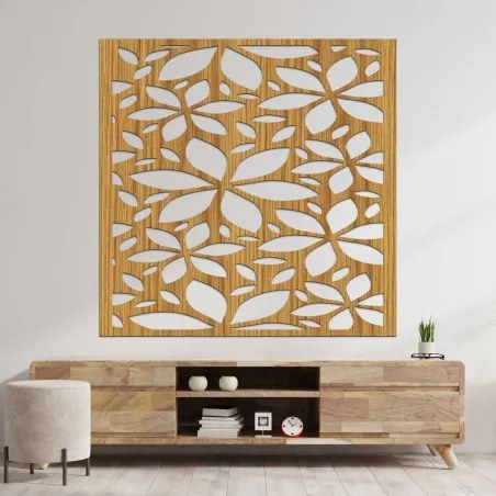 Dřevěný květinový obraz na zeď čtverec | SENTOP HDF0281