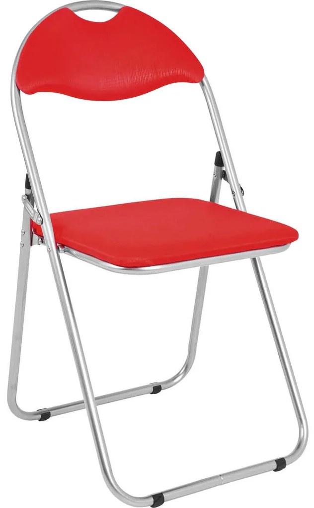 Skládací Židle, Kov, Textilie, Červená, Barvy Hliníku,