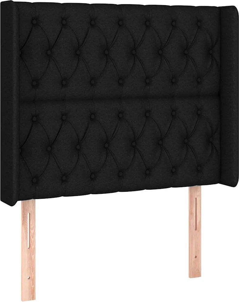 Box spring postel s matrací a LED černá 100x200 cm textil 3139095