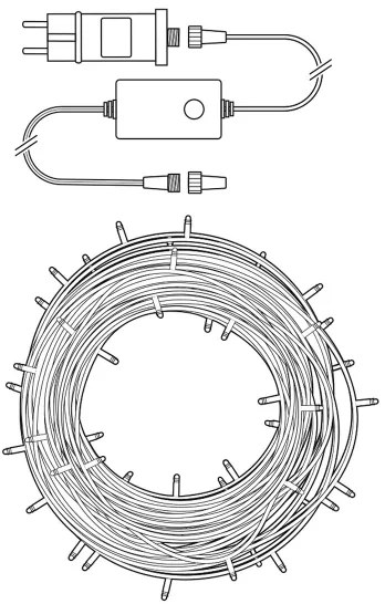 Nedis WIFILX01W400-LED Vánoční řetěz 400xLED/8 funkcí 25m IP65 Wi-Fi Tuya teplá