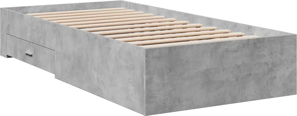 Rám postele se zásuvkami betonově šedý 90 x 190 cm kompozit 3280436