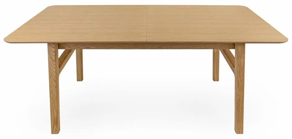 Rozkládací jídelní stůl s přídavnou deskou v dekoru dubu 90x180 cm Curved – Woodman
